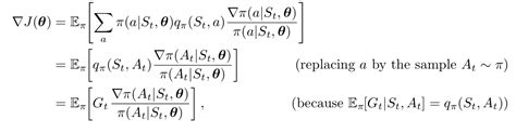 reinforcement learning derivation of monte carlo policy gradient for reinforce cross validated