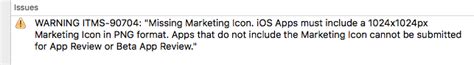 Ios Missing Marketing Icon Xcode Bug Stack Overflow