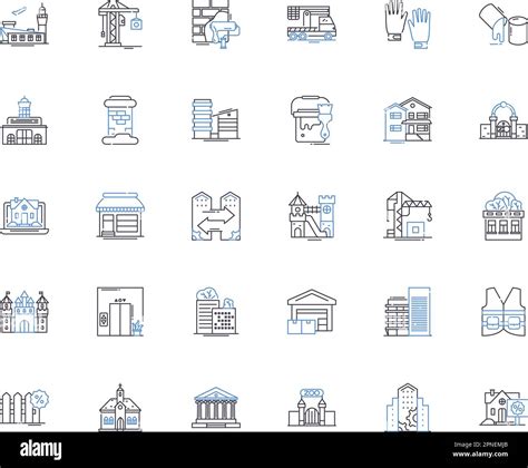 Fabrication Design Line Icons Collection Precision Innovation