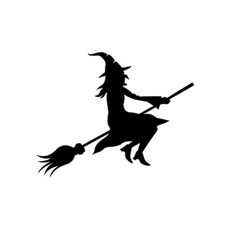 Premium Vector Witch Silhouette Vector Illustration