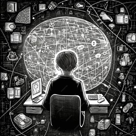 Premium Ai Image A Cartoon Of A Person Sitting At A Computer With The Words Science And