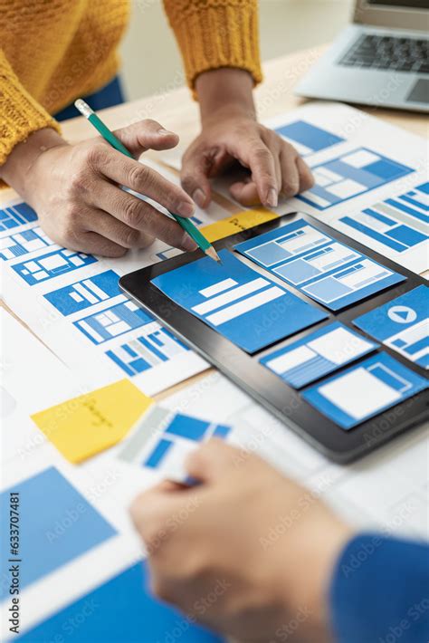 The Web Ux Ui Design Team Is Writing Code And Layers To Customize The Smartphone Front Ux Ui