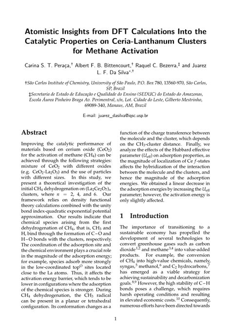 Pdf Atomistic Insights From Dft Calculations Into The Catalytic Properties On Ceria Lanthanum