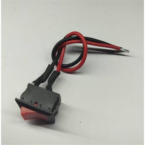 สวิตช์ไฟเปิดปิด 2 ขา 6a250v Kcd1 101 สีแดง พร้อมสาย 15cm Shopee Thailand