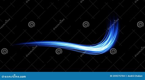 Abstract Light Lines Of Movement And Speed In Blue Light Everyday Glowing Effect Stock Vector