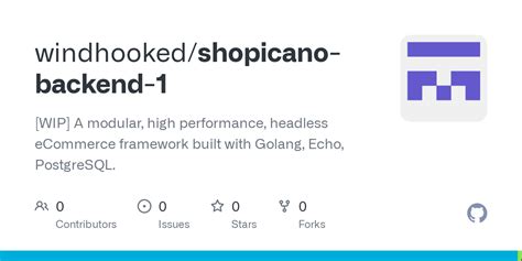 github windhooked shopicano backend 1 [wip] a modular high