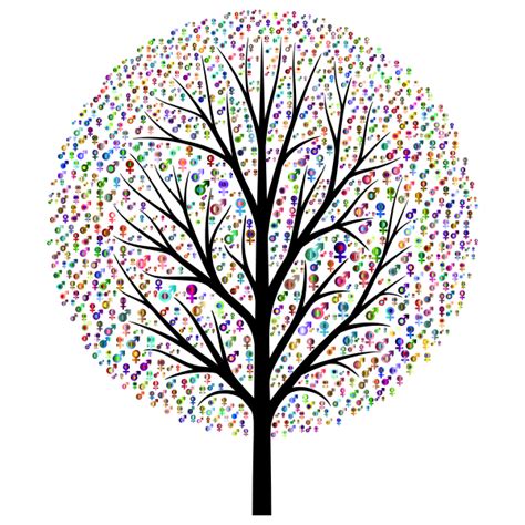 Chromatic Gender Symbols Tree Free SVG