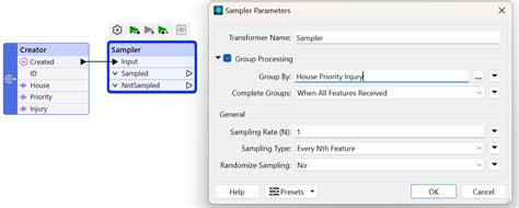 is there a way on fme to take out a sample from a table where each
