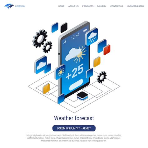 Premium Vector Weather Forecast 3d Isometric Vector Concept Illustration