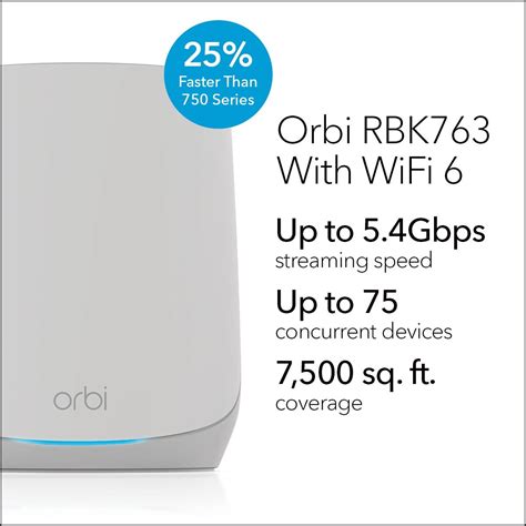 Mua Netgear Orbi Rbk763 100nar Ax5400 Tri Band Wifi 6 Mesh System 5 4gbps Router And 2