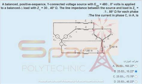 solved a balanced positive sequence y connected voltage