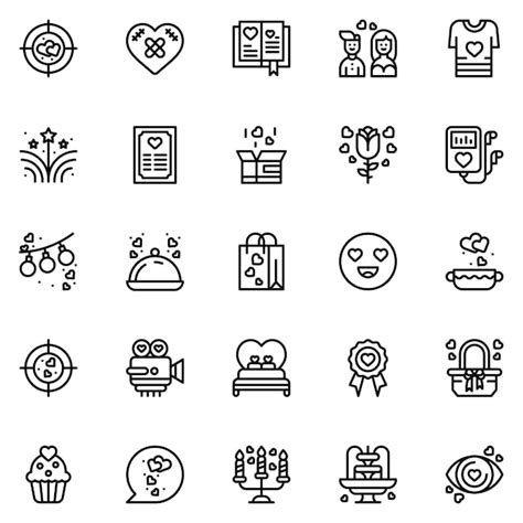 우정 아이콘 벡터 일러스트 레이 션의 집합 프리미엄 벡터