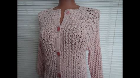 Кофта Жакет Кардиган спицами Реглан сверху Часть 2 Росток Подрезы Вязаное крючком