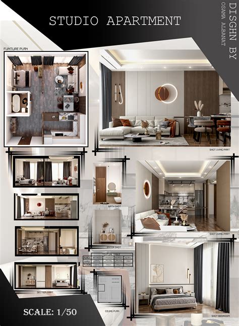 3d floor plan top view setion on behance