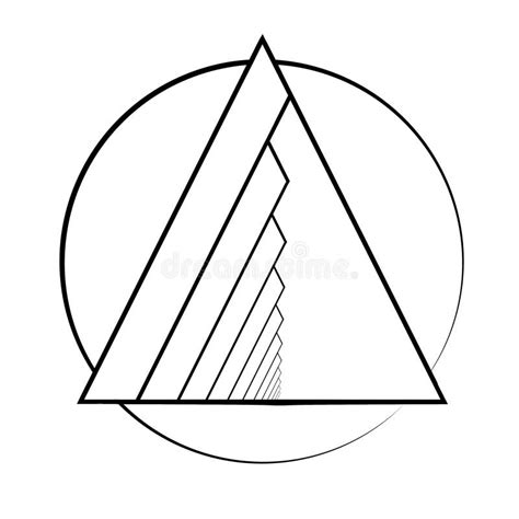 Geometric Abstract Design With Triangle And Circle Elements In