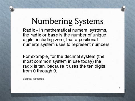 Binary Decimal And Hexadecimal Numbers 1 Numbering Systems