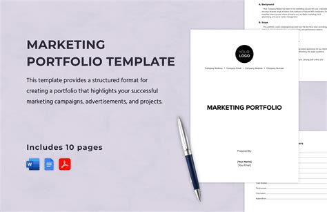 Marketing Company Portfolio Template In Illustrator Word Psd