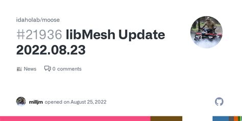 Libmesh Update 2022 08 23 · Idaholab Moose · Discussion 21936 · Github