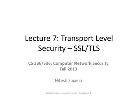 ppt lecture 7 transport level security ssl tls powerpoint presentation id 6886510
