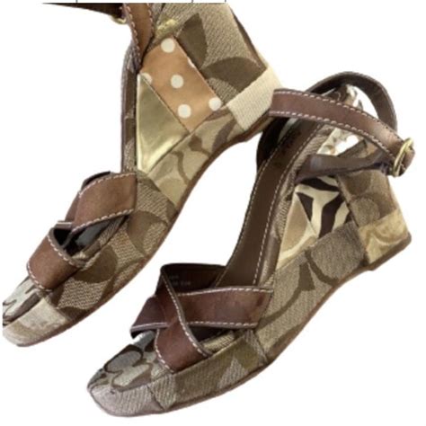 Coach “alina” Patchwork Wedges Great Depop