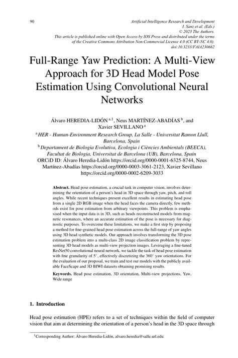Pdf Full Range Yaw Prediction A Multi View Approach For 3d Head Model Pose Estimation Using