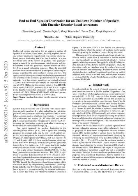 pdf end to end speaker diarization for an unknown number of speakers