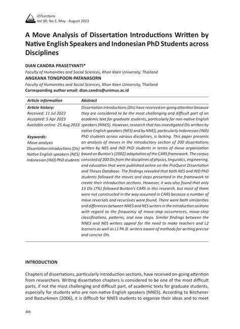 pdf a move analysis of dissertation introductions written by native