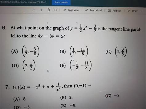 Am I Stupid Isnt The Slope Of The Tangent Line 1 So Itll Never Be Parallel To The Second