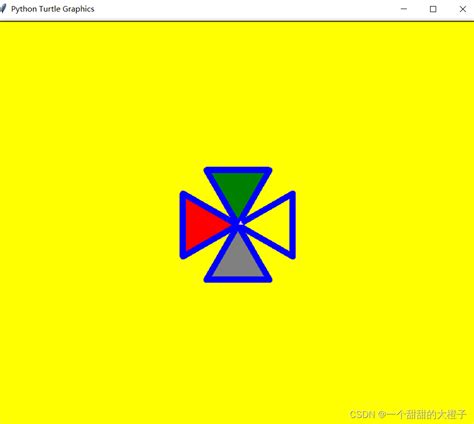 【python学习笔记】用turtle画四个正三角形并填充不同颜色（计算机二级题目）turtle画三角形填充颜色 Csdn博客