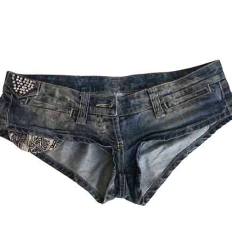 The Hottest Denim Micro Mini Shorts Super Low Rise Depop