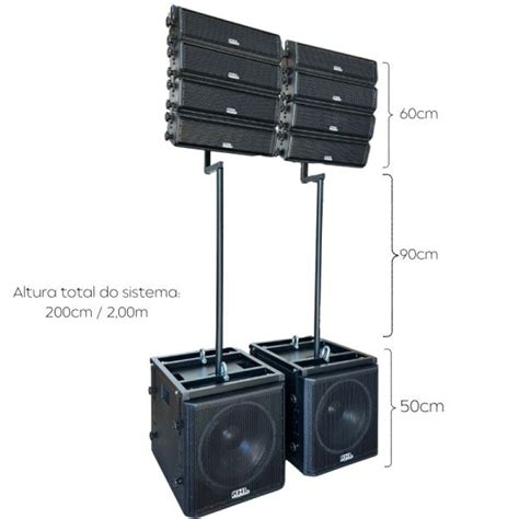 Kit Ativo Line Array Sub 15 10 Caixas Pa Compacto Gla3500 Estereo