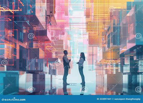 Engineers Creating And Programming Robots Set Scientists Creating