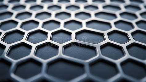 Metallic Hexagonal Grid Representing Geometric Pattern Creating Technological Innovation And