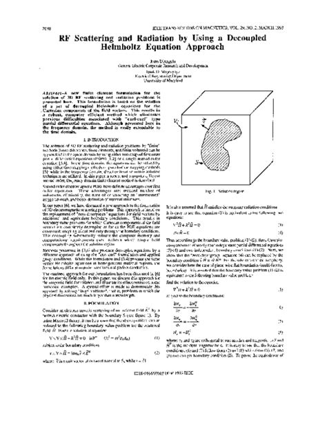 Pdf Rf Scattering And Radiation By Using A Decoupled Helmholtz