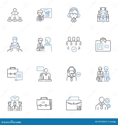 Time Optimization Line Icons Collection Efficiency Productivity