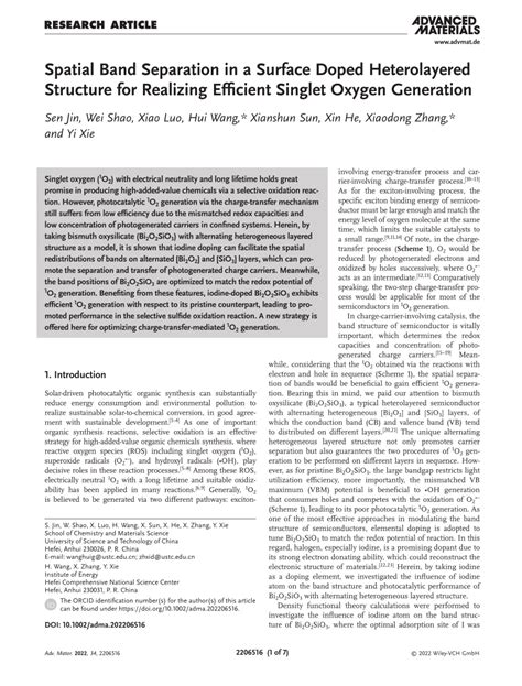 Spatial Band Separation In A Surface Doped Heterolayered Structure For