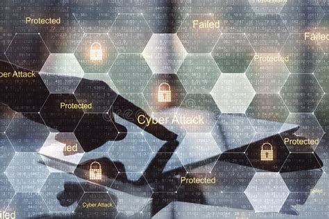Internet Security Concept With Hand Using Digital Tablet And Digital