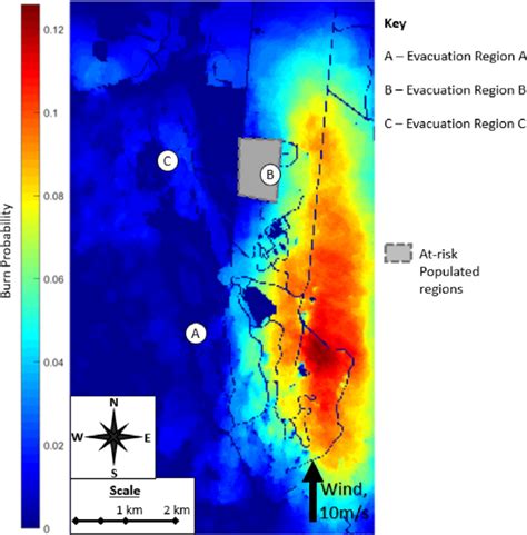 Probability Of Ignition From A Random Set Of 1000 Wildfire Models Ran Download Scientific