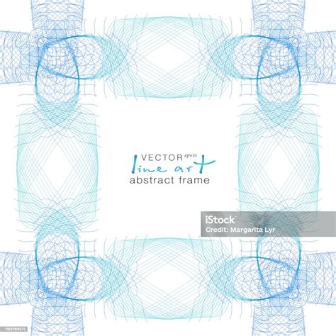 청록색 파란색 기하학적 프레임 미묘한 얽힌 선의 대칭 추상 패턴입니다 오픈 워크 장식 현대 벡터 라인 아트 디자인입니다 구불구불한 여러 가지 빛깔의 곡선 흰색 배경입니다