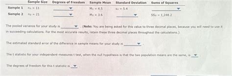 solved 5 differentiating pooled variance and the estimated