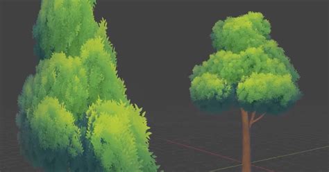 anime like 3d stylized tree made in blender