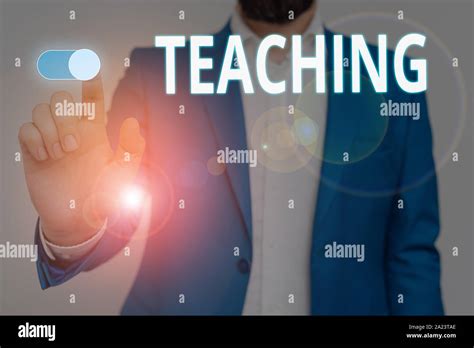 Conceptual Hand Writing Showing Teaching Concept Meaning Act Of Giving Information Explaining