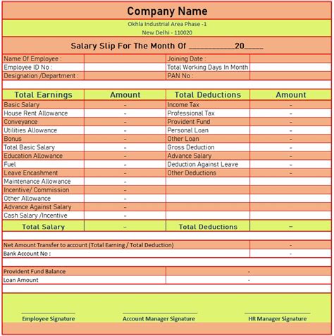 Automatic Salary Slip Generator Using Excel Format Pay Slip Format Excel
