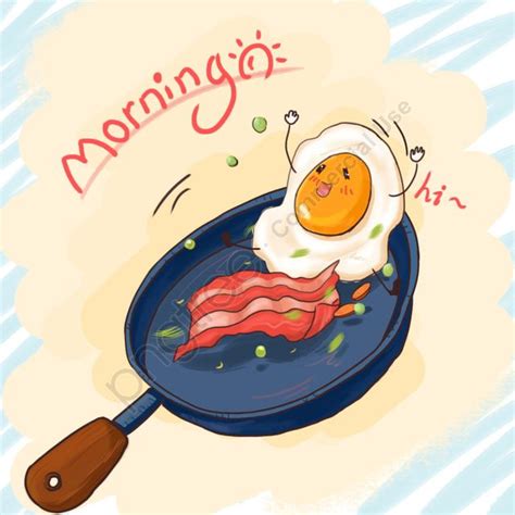 안녕하세요 귀여운 일러스트 만화 영양 아침 식사 레이션 안녕하세요 아침 식사 영양 일러스트 Pngtree 로열티 무료 เบคอน อาหารเช้า ภาพประกอบ