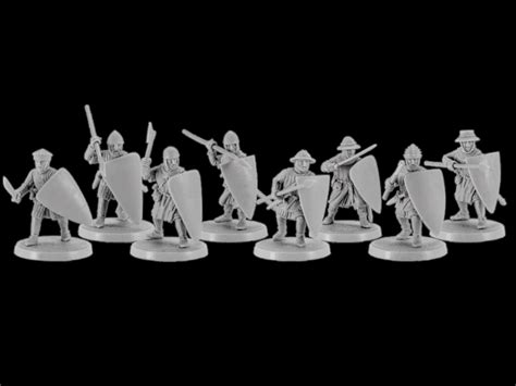Set Of 8 Crusaders 28 Mm Miniatures Set 2 Tofers Miniatures