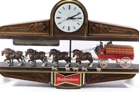 Budweiser Hanging Beer Clydesdale Clock Sign