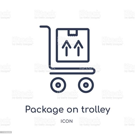 Linear Package On Trolley Icon From Delivery And Logistic Outline Collection Thin Line Package