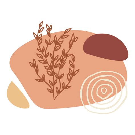 Aesthetic Boho Blob Shape And Outline Flower 11382412 Png