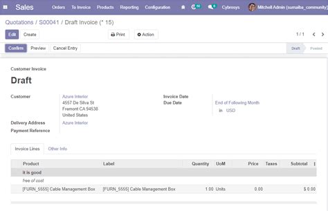 Sales Quotation Odoo Community Edition Book Sales