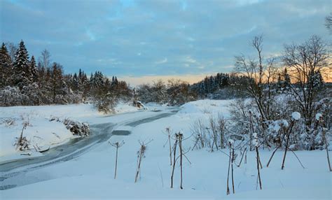 고요한 겨울 풍경을 눈으로 덮여 나무와 얼음 바인딩된 강 0명에 대한 스톡 사진 및 기타 이미지 0명 12월 1월 Istock